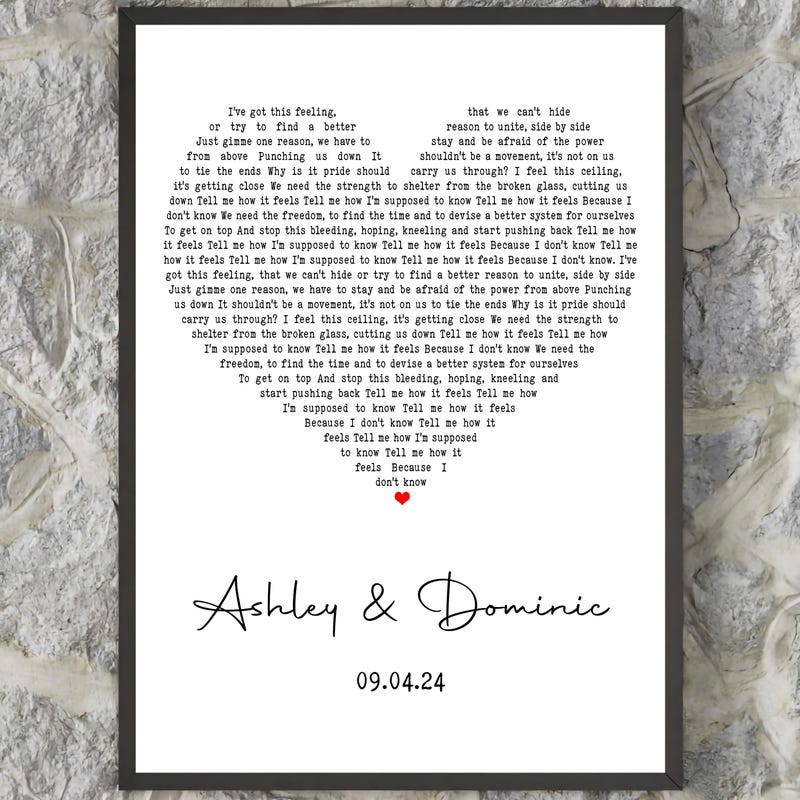Song Lyrics Wall Art - Etsy