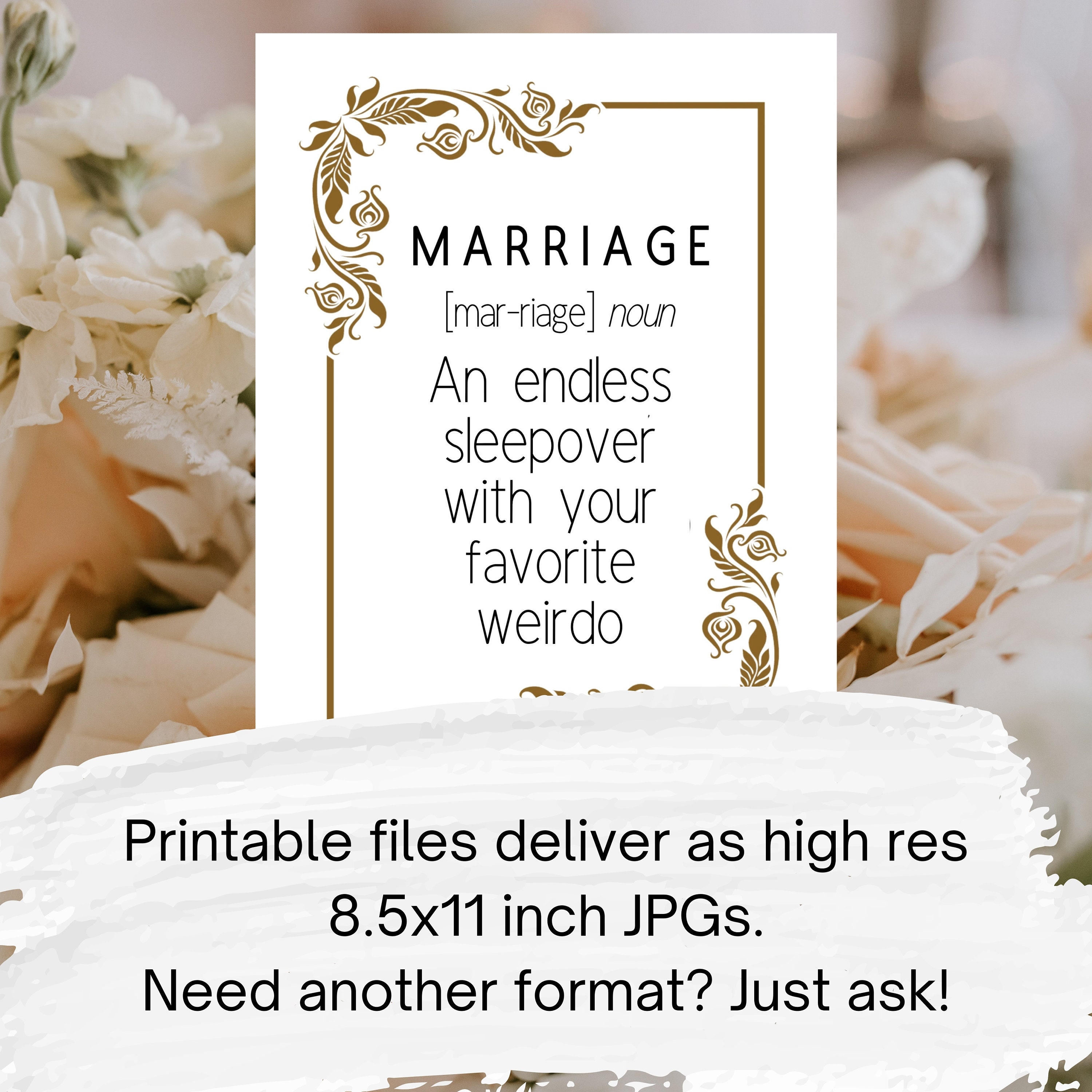 5 Pack Wedding Signs Phrase Designs in Downloadable / Printable Format ...