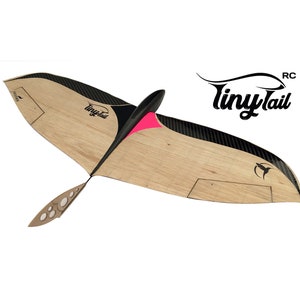 Tiny Tail 2ch RC Radio Control Glider Air Plane Kit Free Flight Bungee ...