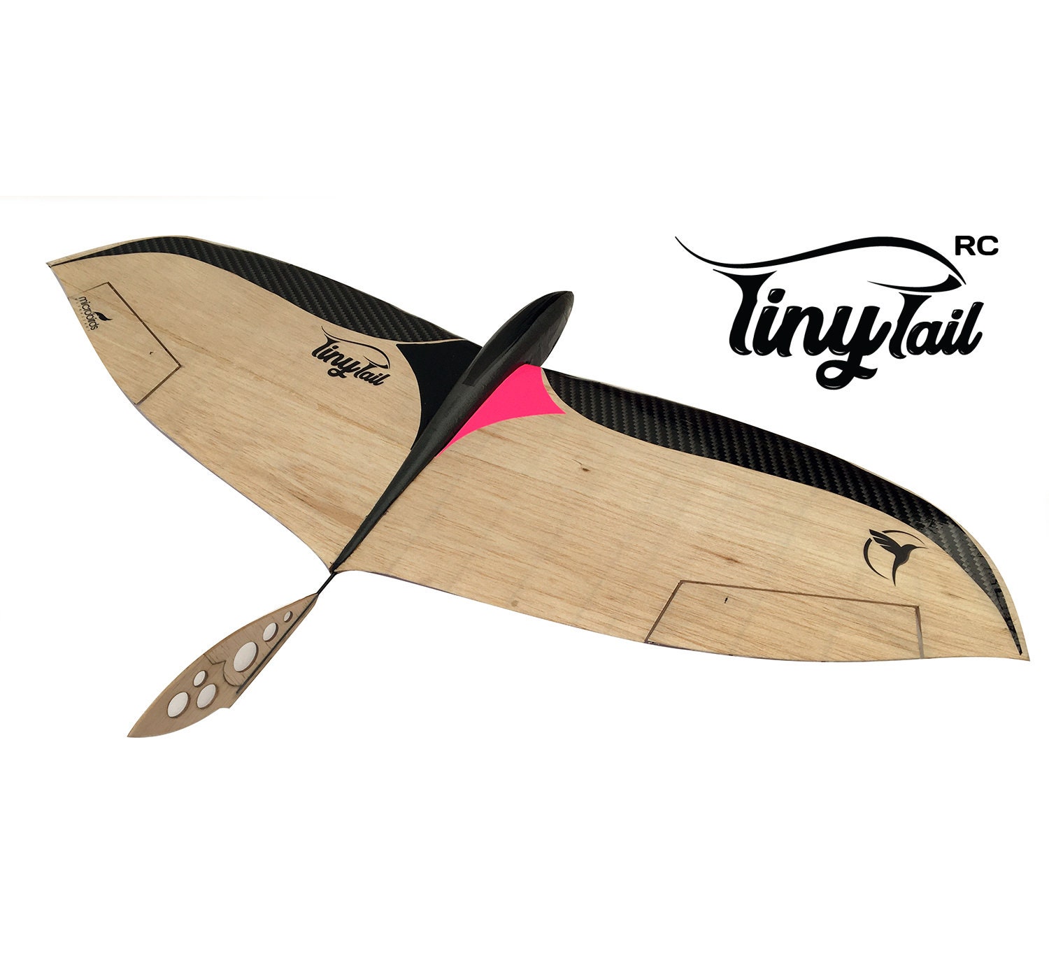 Tiny Tail 2ch RC Radio Control Glider Air Plane Kit Free Flight Bungee ...