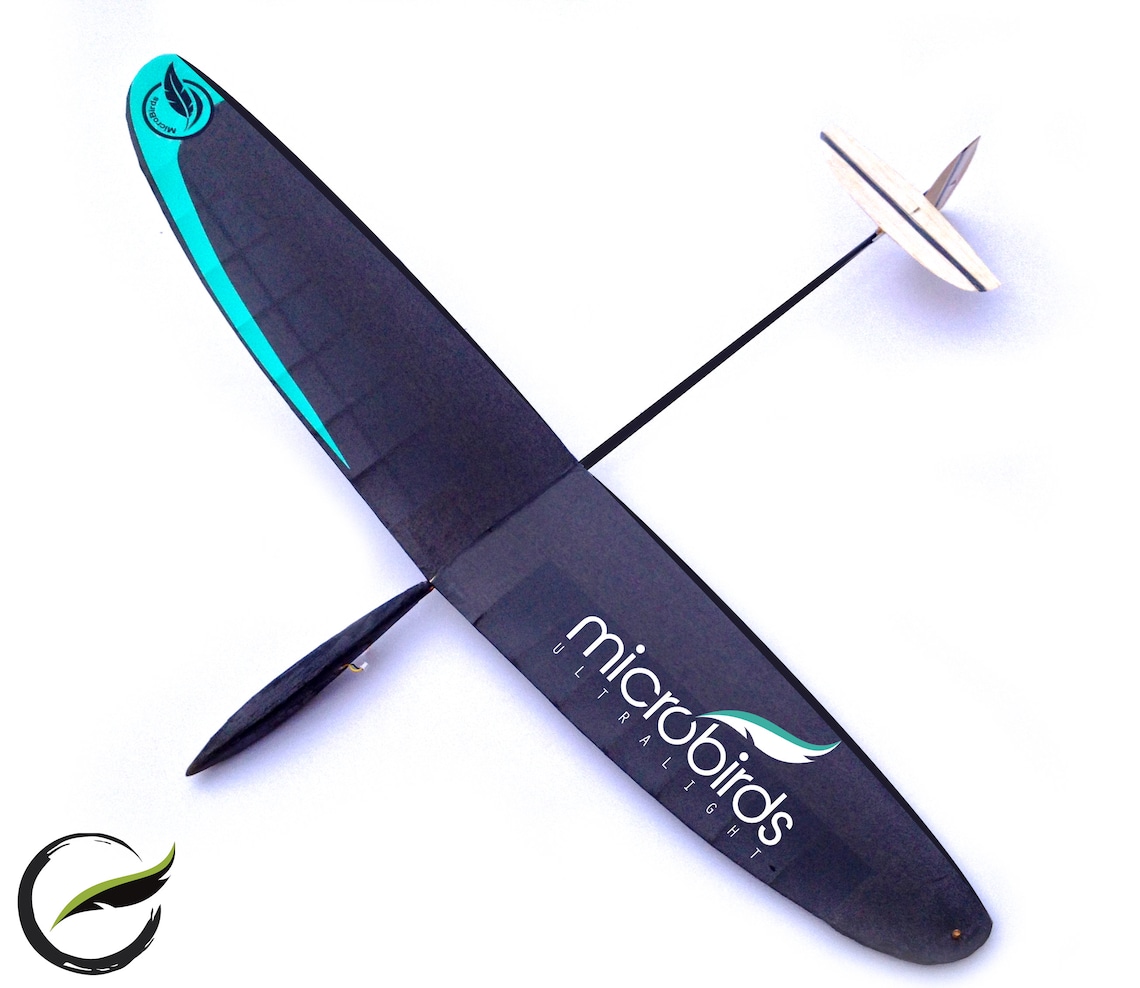 RC Glider Kit Micro Radio Control Glider Feather Squared Balsa Discus ...