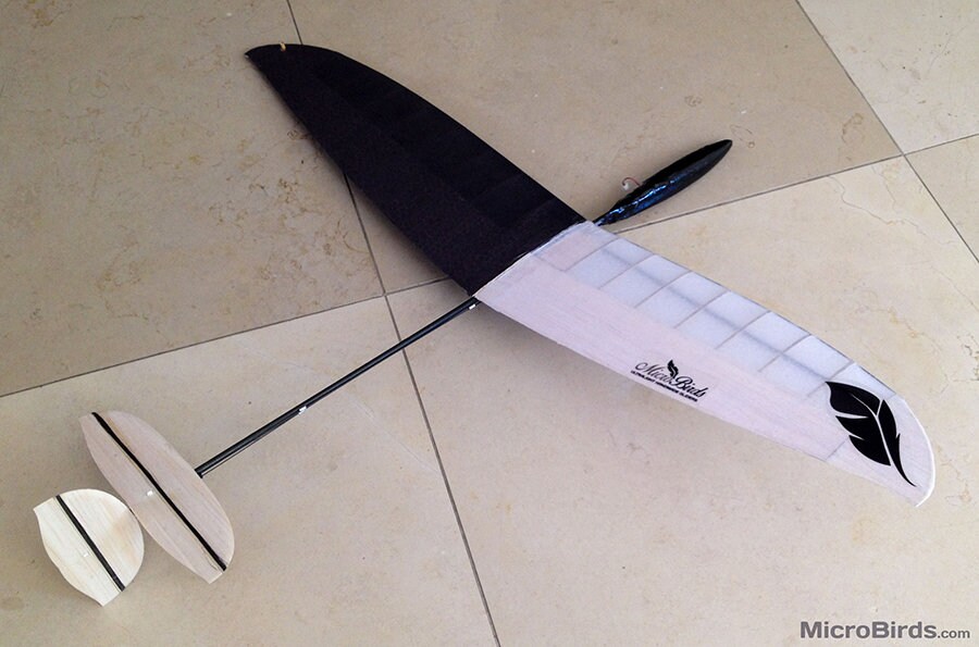 RC Glider Kit Micro Radio Control Glider Feather Squared Balsa Discus ...