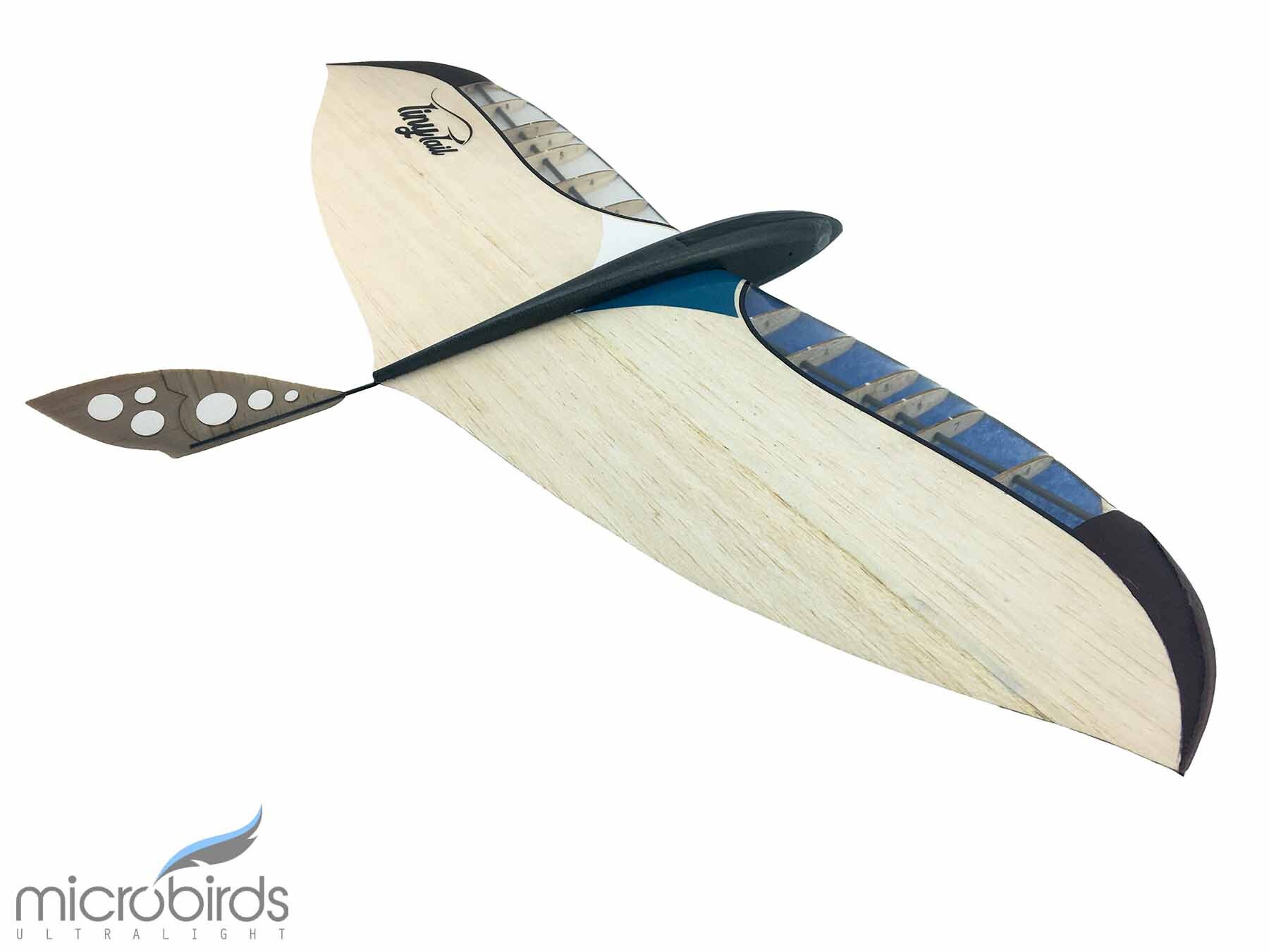 Tiny Tail 2ch RC Radio Control Glider Air Plane Kit Free Flight Bungee ...