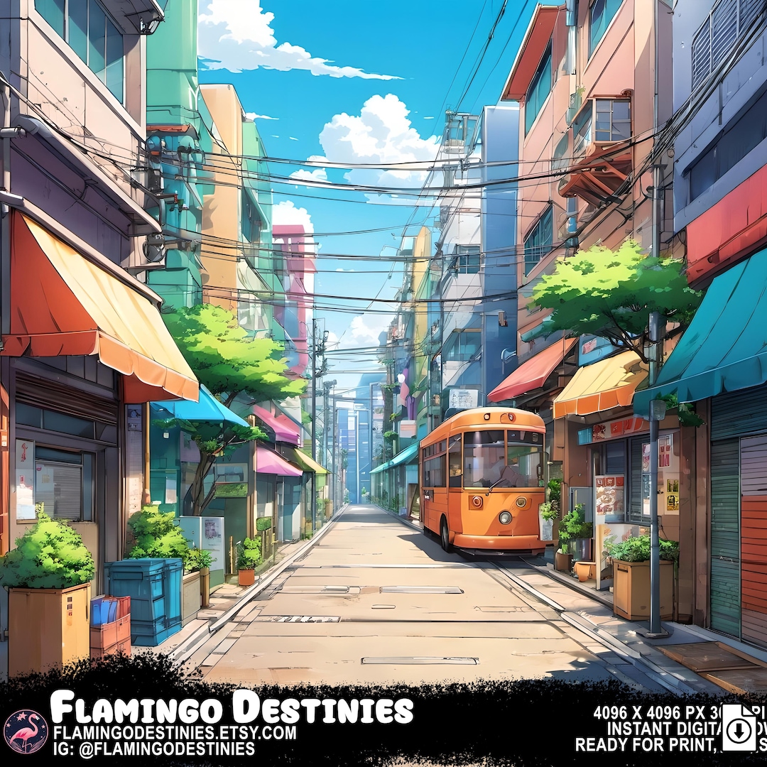 Trolley Street Scene Manga Anime Background Scene| Digital Download ...