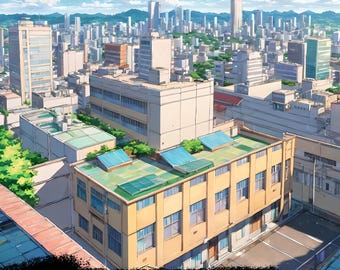 Factory Line Art, Manga Anime Background Scene | Digital Download ...