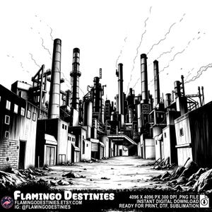 Factory Line Art, Manga Anime Background Scene | Digital Download ...