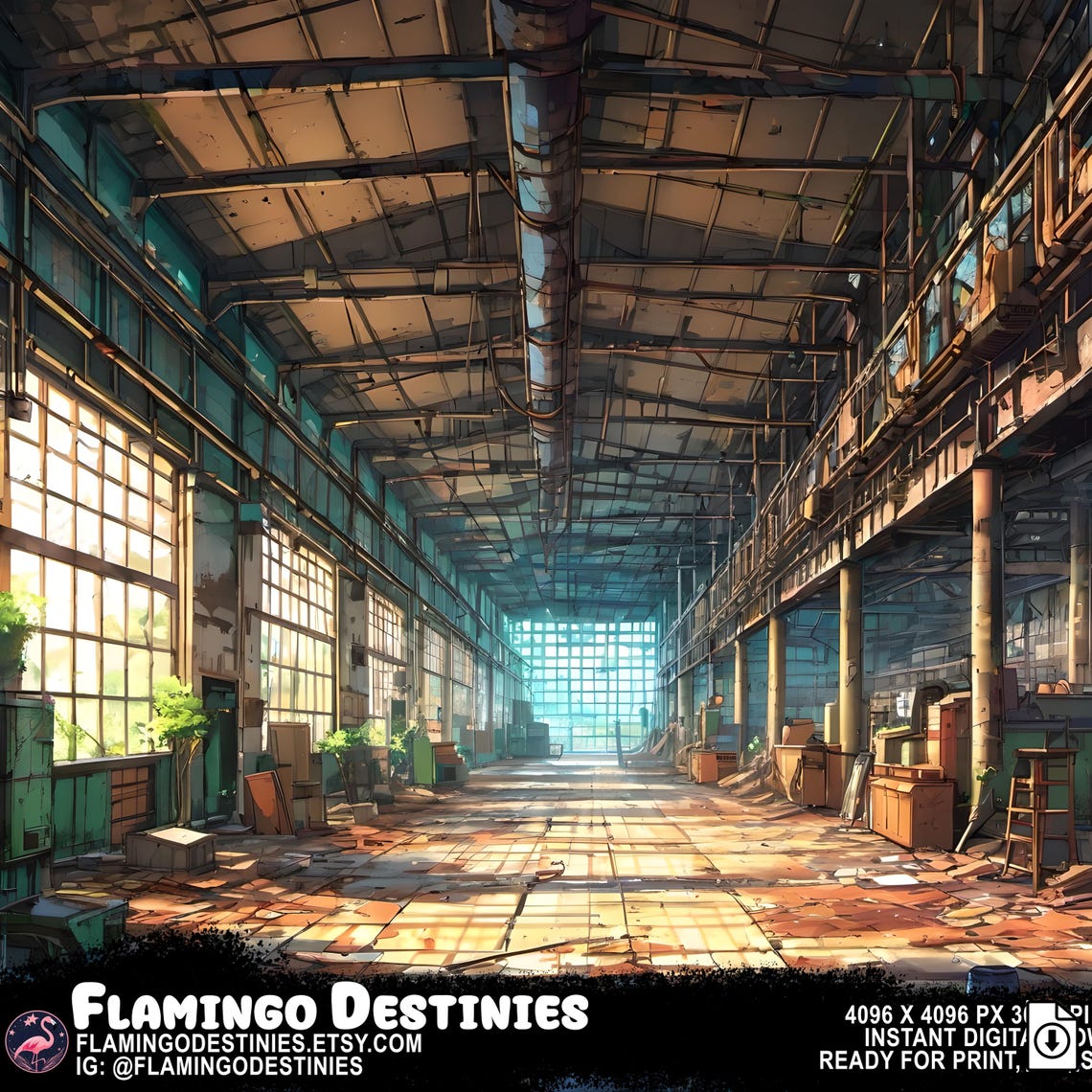 Abandoned Factory #3 Shop Manga Anime Background Scene | Digital ...