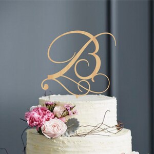 Letter B Wooden Cake Topper Single Initial Cake Topper for - Etsy