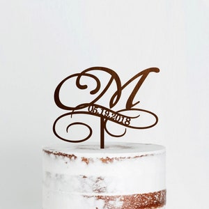 M Letter Cake Topper Monogram Initial Letter Cake Topper - Etsy