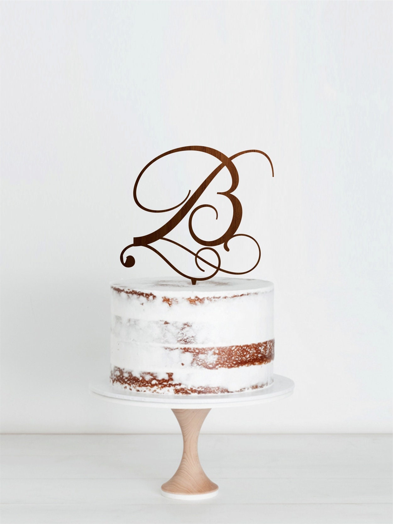 Letter B Wooden Cake Topper Single Initial Cake Topper for | Etsy