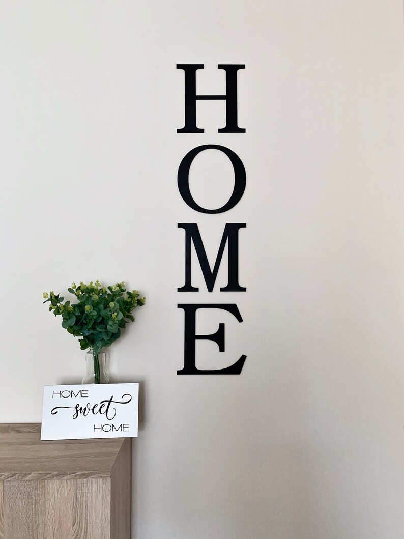 Large HOME Decor Sign With Clock Home Wood Sign HOME Wall - Etsy