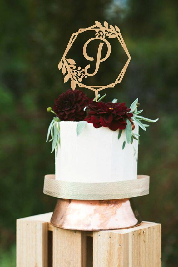 Hexagon Wedding Cake Topper Geometric Wedding Cake Topper | Etsy
