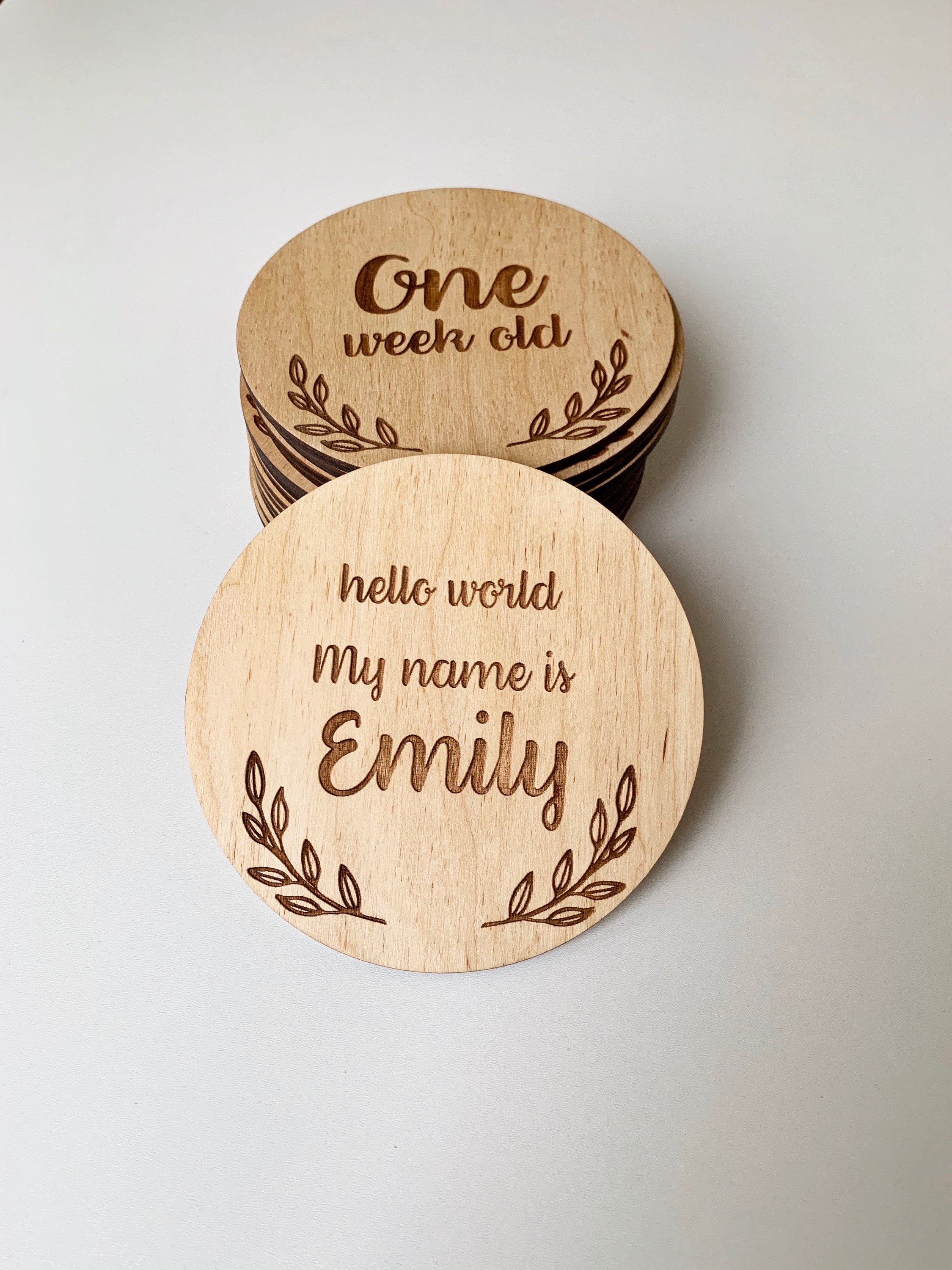 Wooden Monthly Milestone Markers One Month to One Year Baby | Etsy