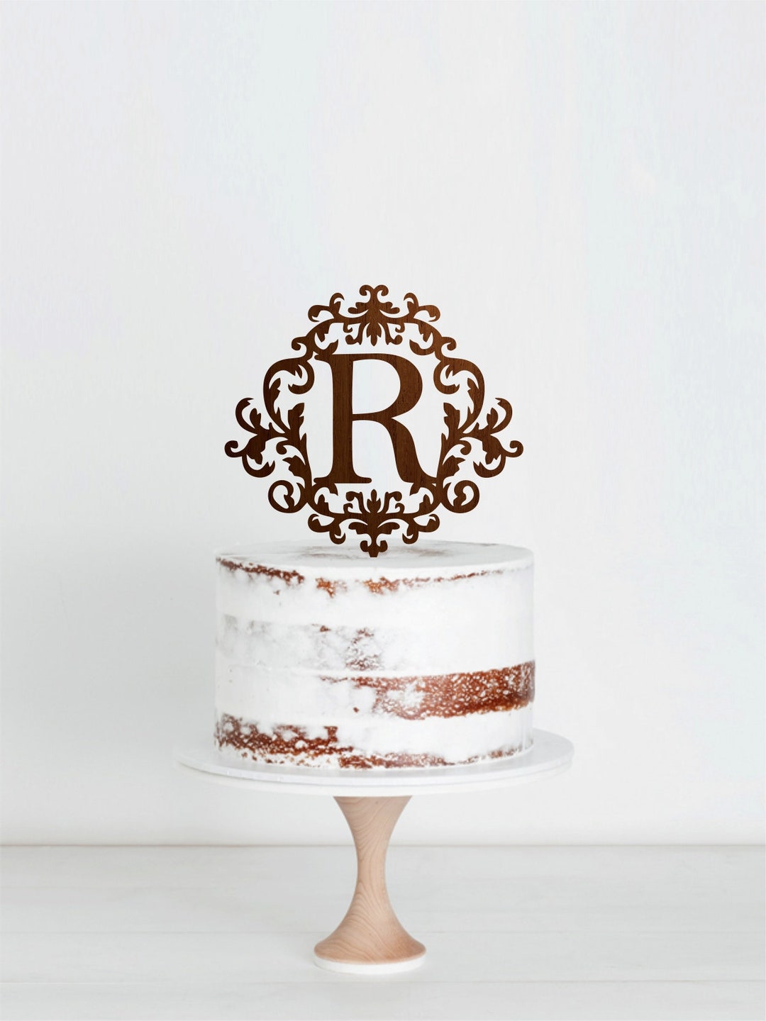 R Letter Royal Cake Topper, Luxury Wedding Cake Topper, Single Initial ...