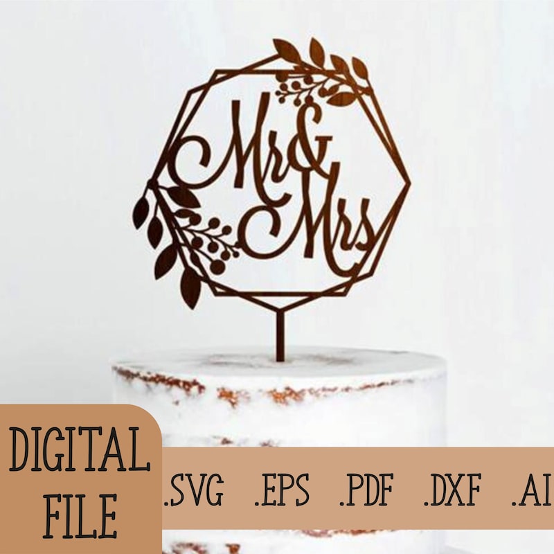Mr Mrs Cake Topper Hexagon - Etsy
