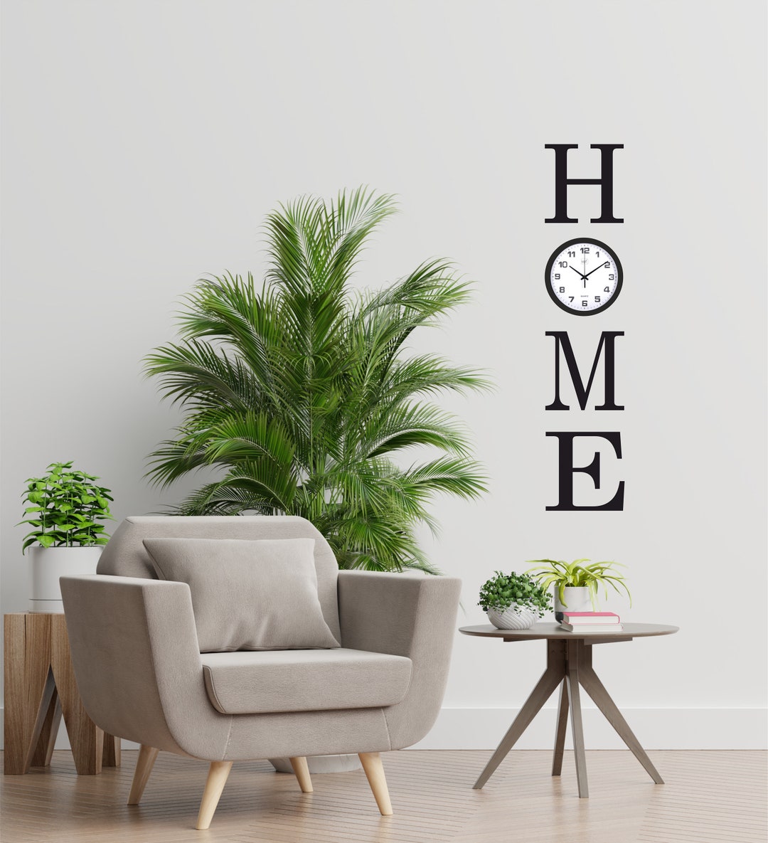 Large HOME Decor Sign With Clock Home Wood Sign HOME Wall - Etsy