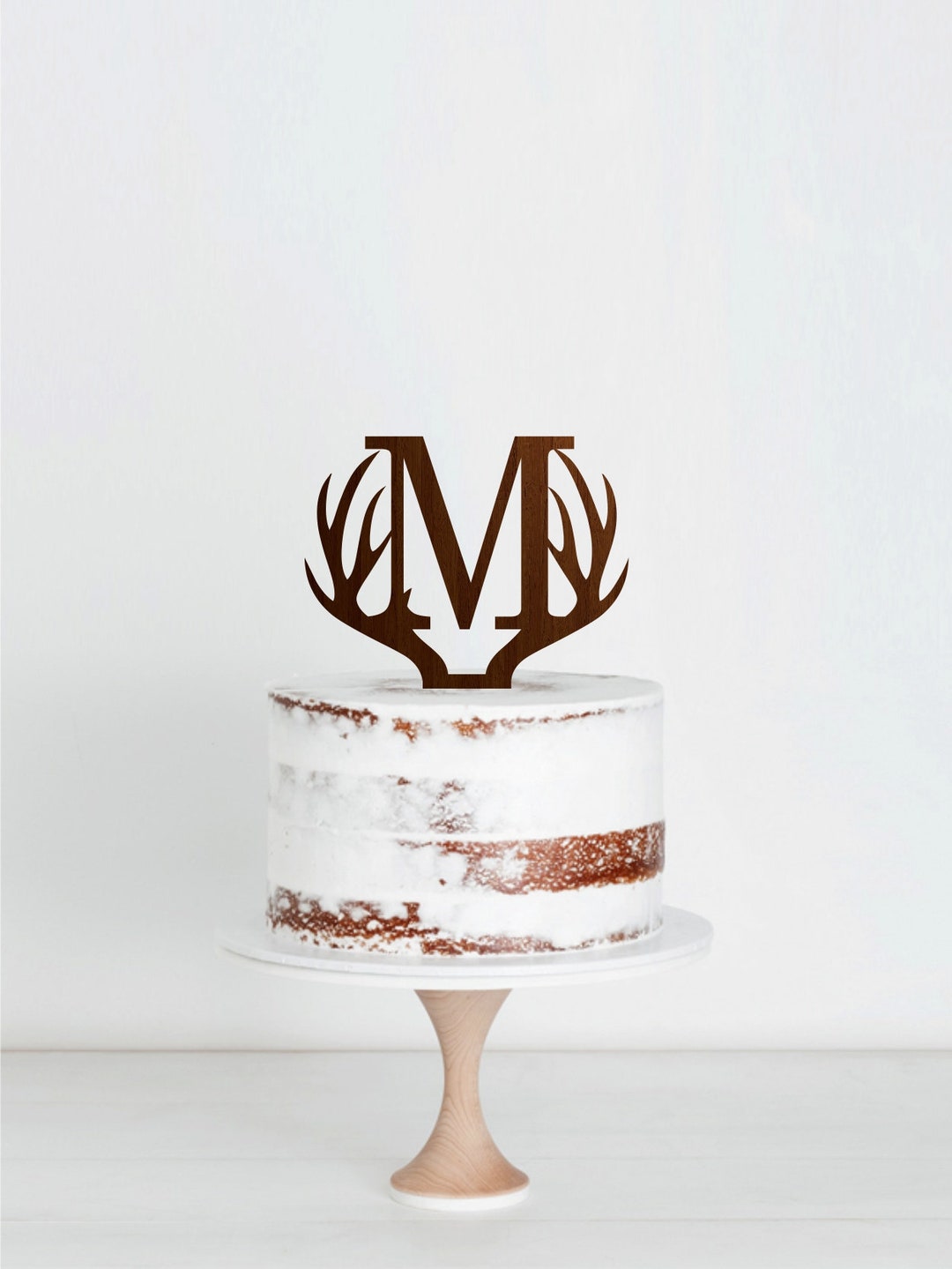 Letter M Cake Topper Antlers Wedding Cake Topper - Etsy