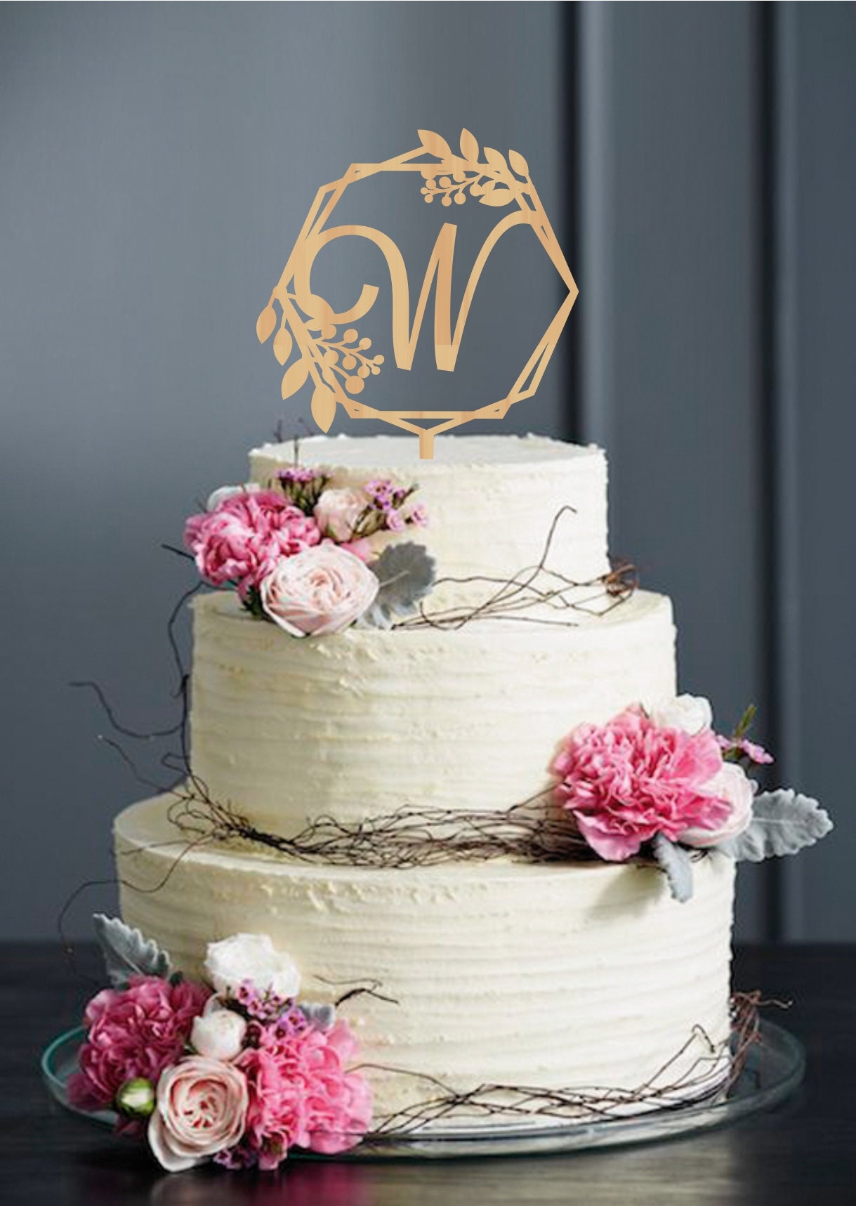Letter W Cake Topper Initial Wedding Cake Topper Single - Etsy