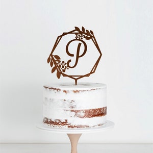 Hexagon Wedding Cake Topper Geometric Wedding Cake Topper - Etsy