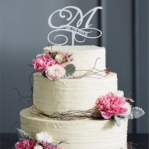 M Letter Cake Topper Monogram Initial Letter Cake Topper - Etsy