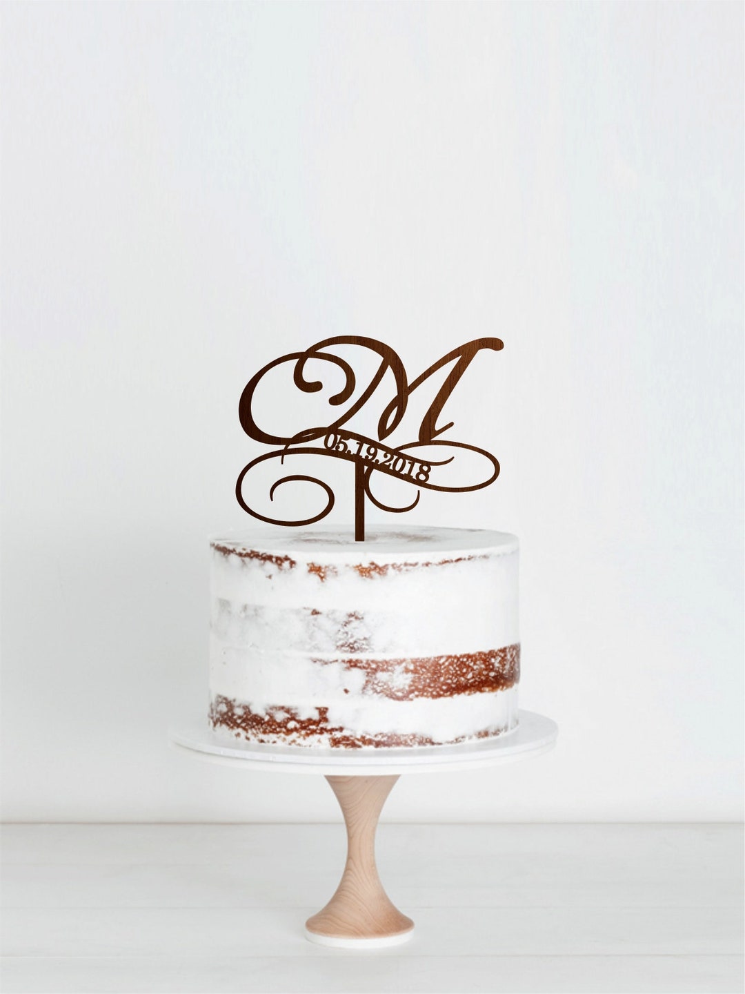 M Letter Cake Topper Monogram Initial Letter Cake Topper - Etsy