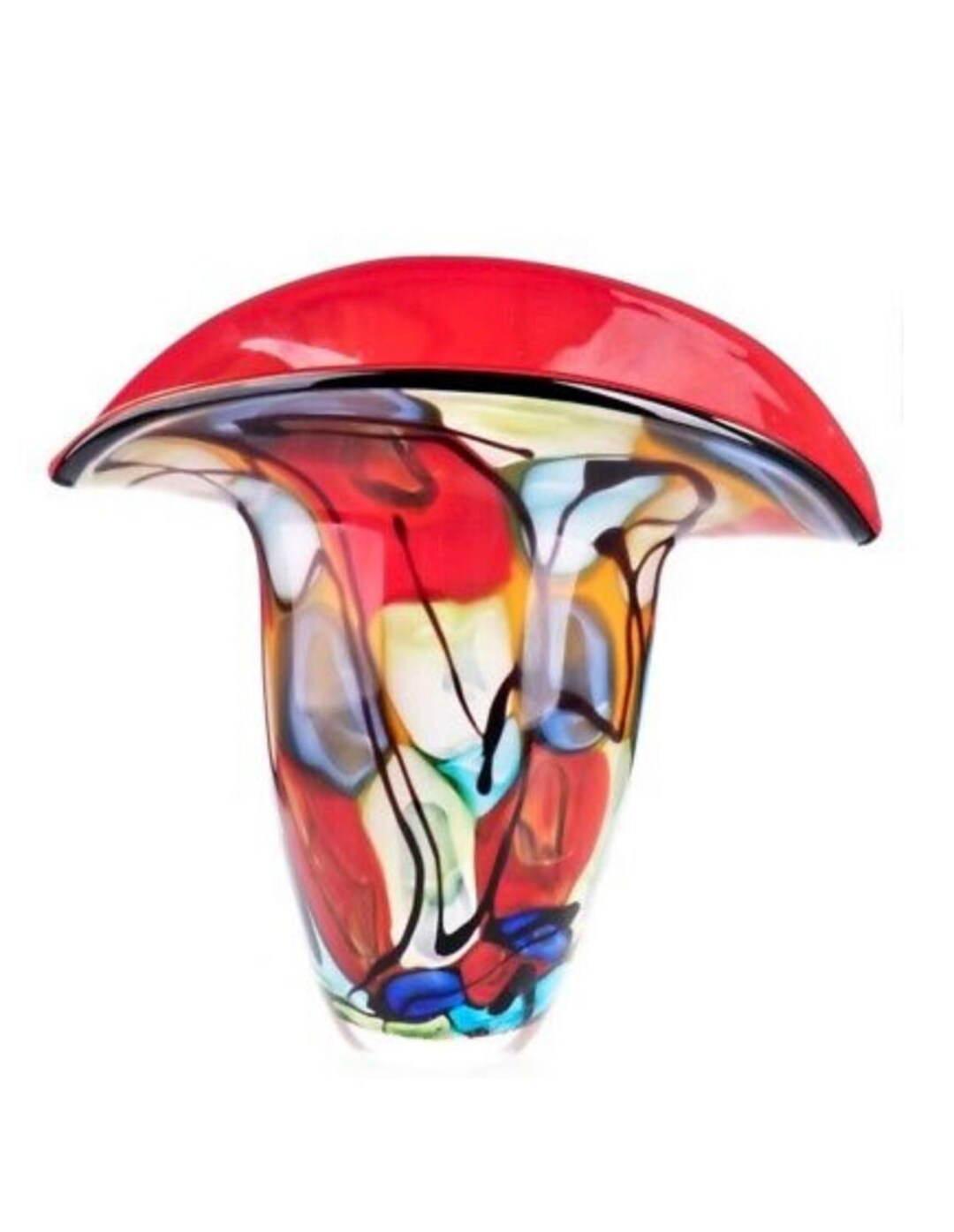 Exclusive Glass Vase Made By Hand In The Style Of Venetian Murano Glass Etsy
