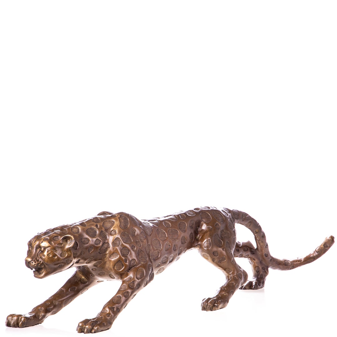 Bronze Leopard Sculpture Leopard Art, Wildlife Decor, Elegant Statues ...