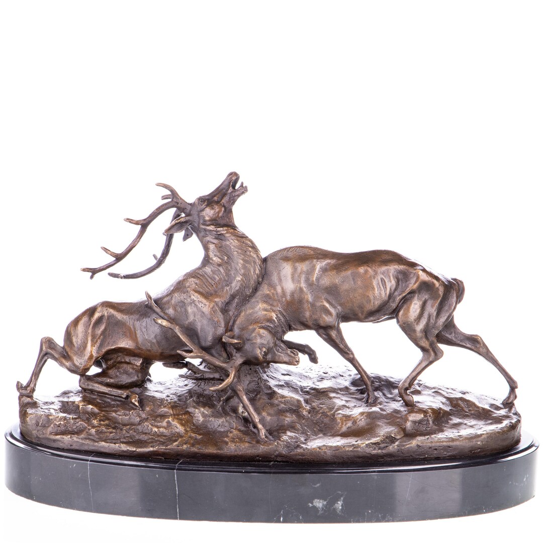 Bronze Sculpture: Majestic Fighting Stags bronze Sculpture, Fighting ...