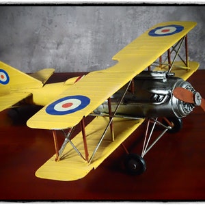 Vintage Yellow Biplane, Metal Model, Old Airplane Vintage Toy ...