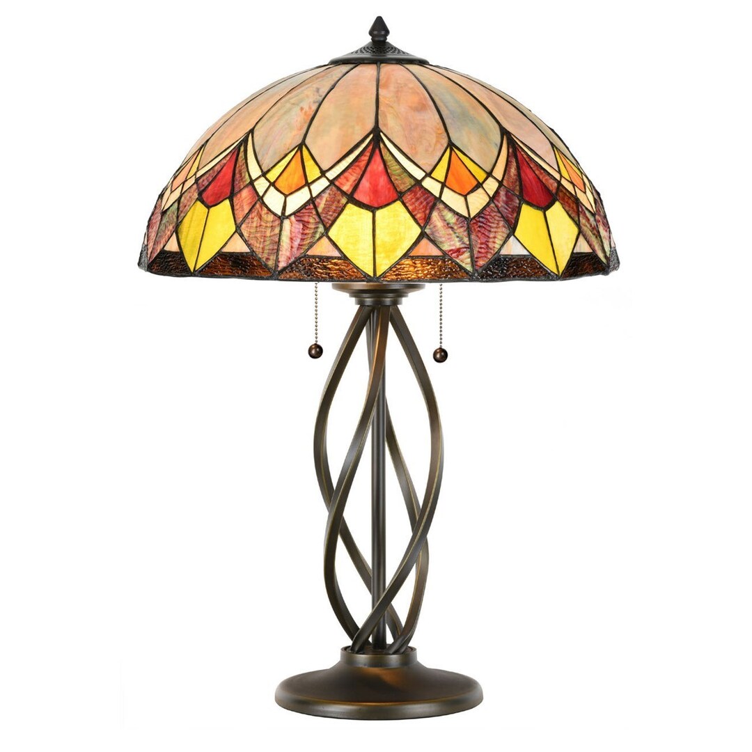 Art Deco Tiffany Salsa Blossom Table Lamp Vibrant Art Nouveau Gift for ...