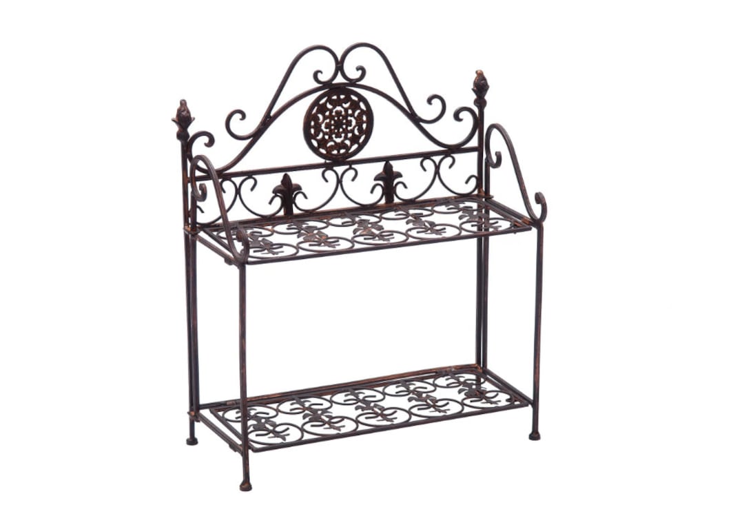 Beautiful and Sturdy Wrought Iron Wall Shelf: an Antique-style ...