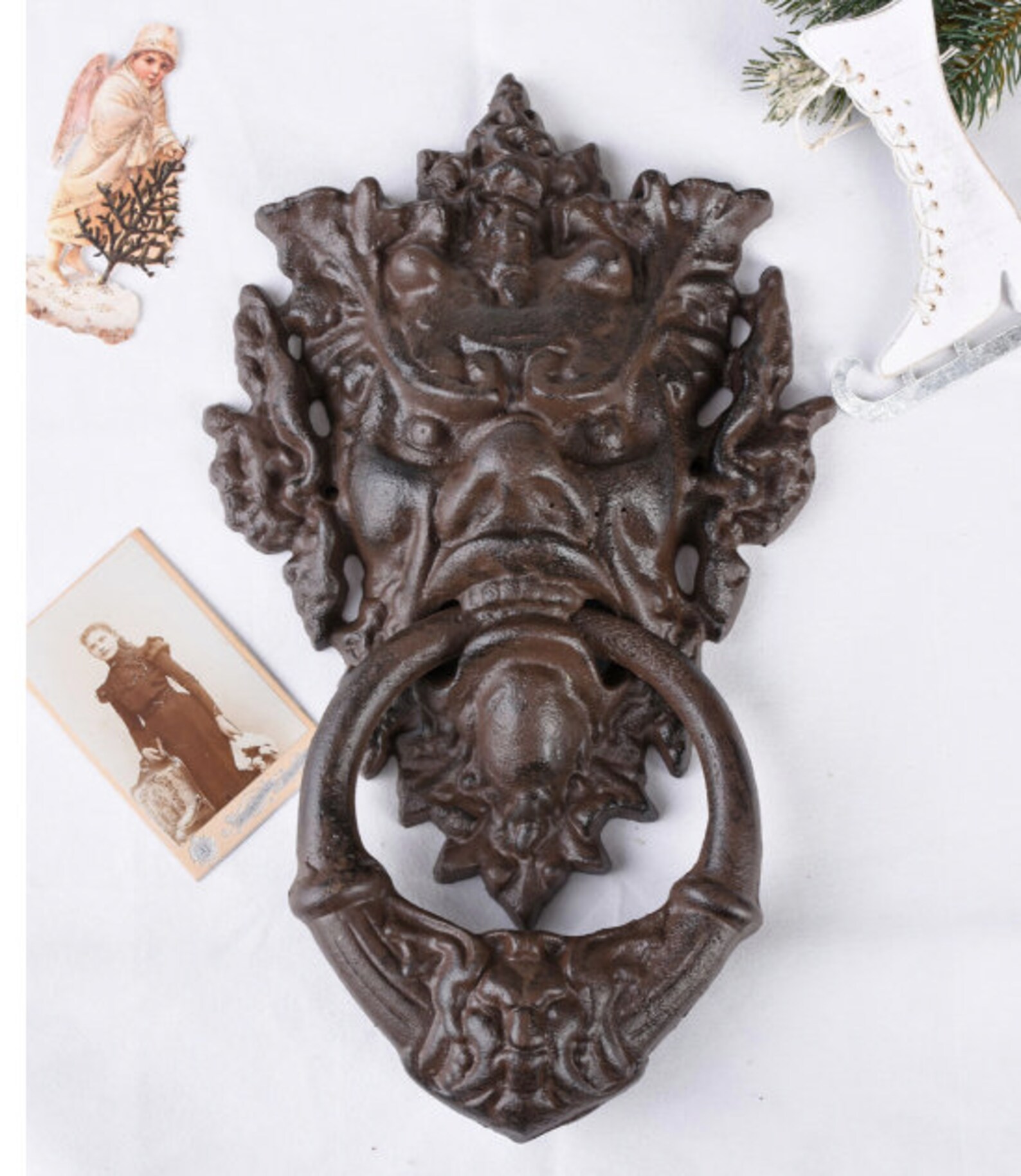 Antique Cast Iron Devil Face Door Knocker: Distinctive Door Decor - Etsy