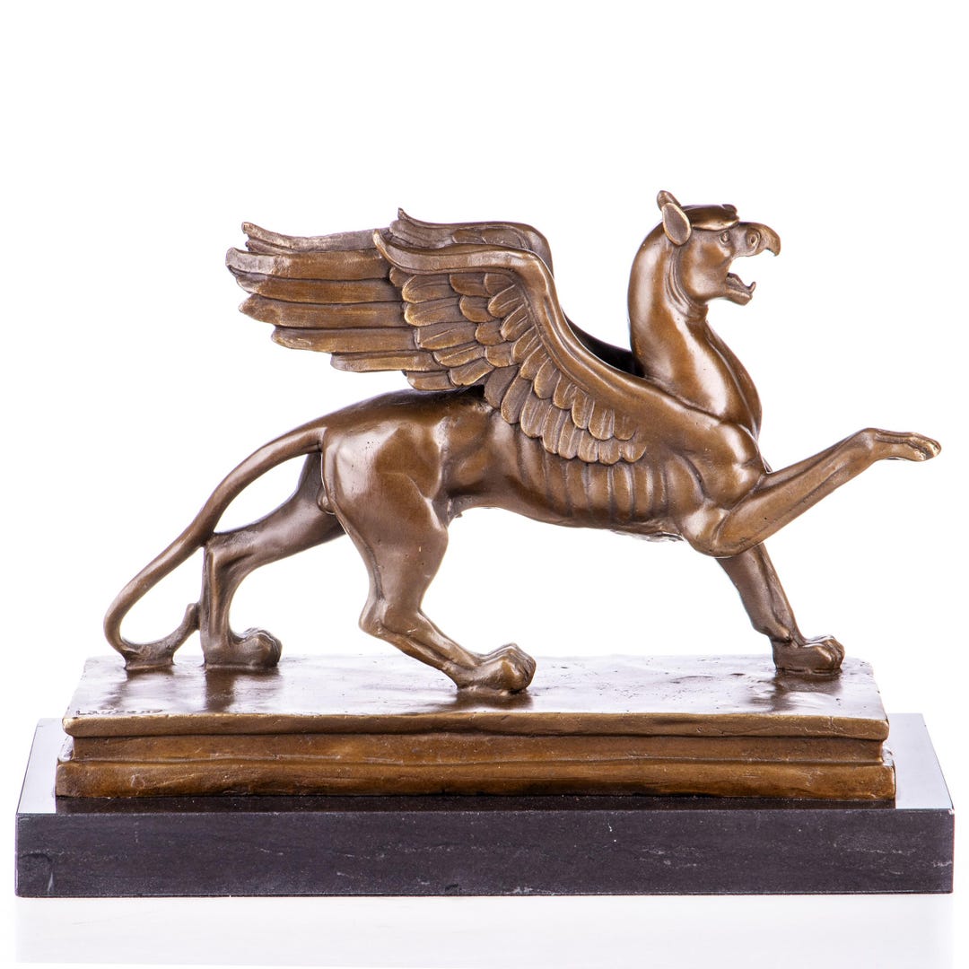 Bronze Sculpture of A Griffin: Bronze Griffin, Eagle Lion Hybrid ...