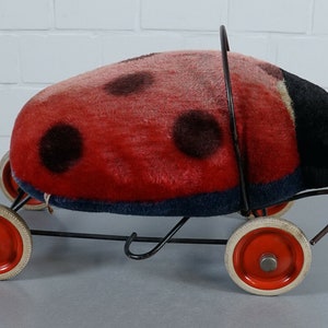 Steiff Ladybug on Wheels Sitting Animal Pull-along Scooter Vintage ...