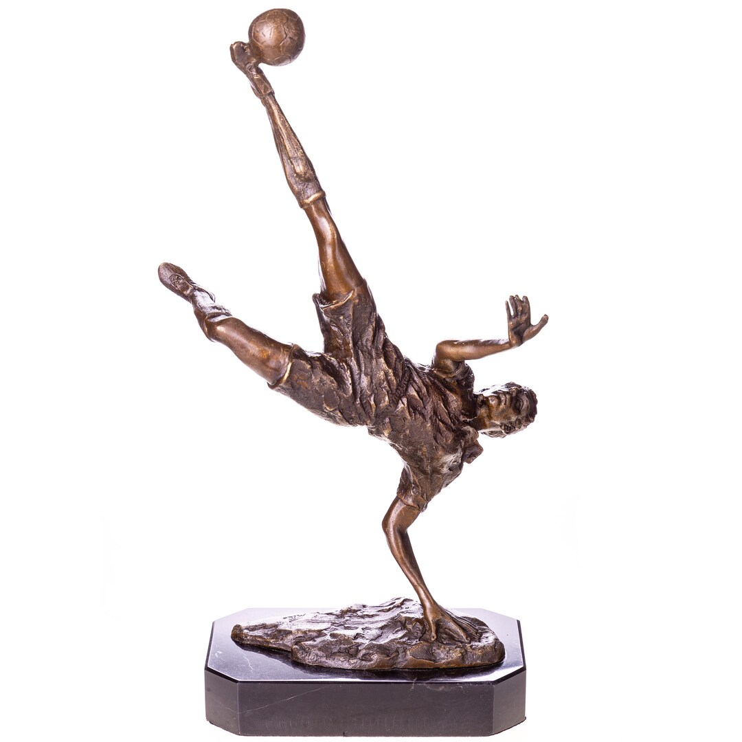 Majestic Bronze Footballer Sculpture A Tribute to Athleticism and Art ...