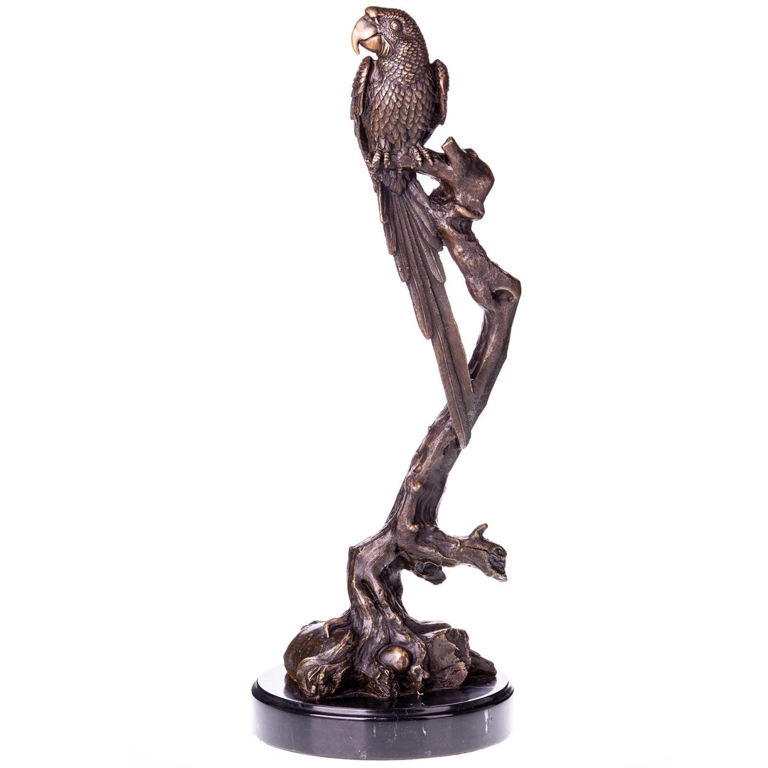 Bronze Parrot Sculpture Elegant Home Décor, Perfect Gift for Bird ...