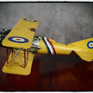 Vintage Yellow Biplane, Metal Model, Old Airplane Vintage Toy ...