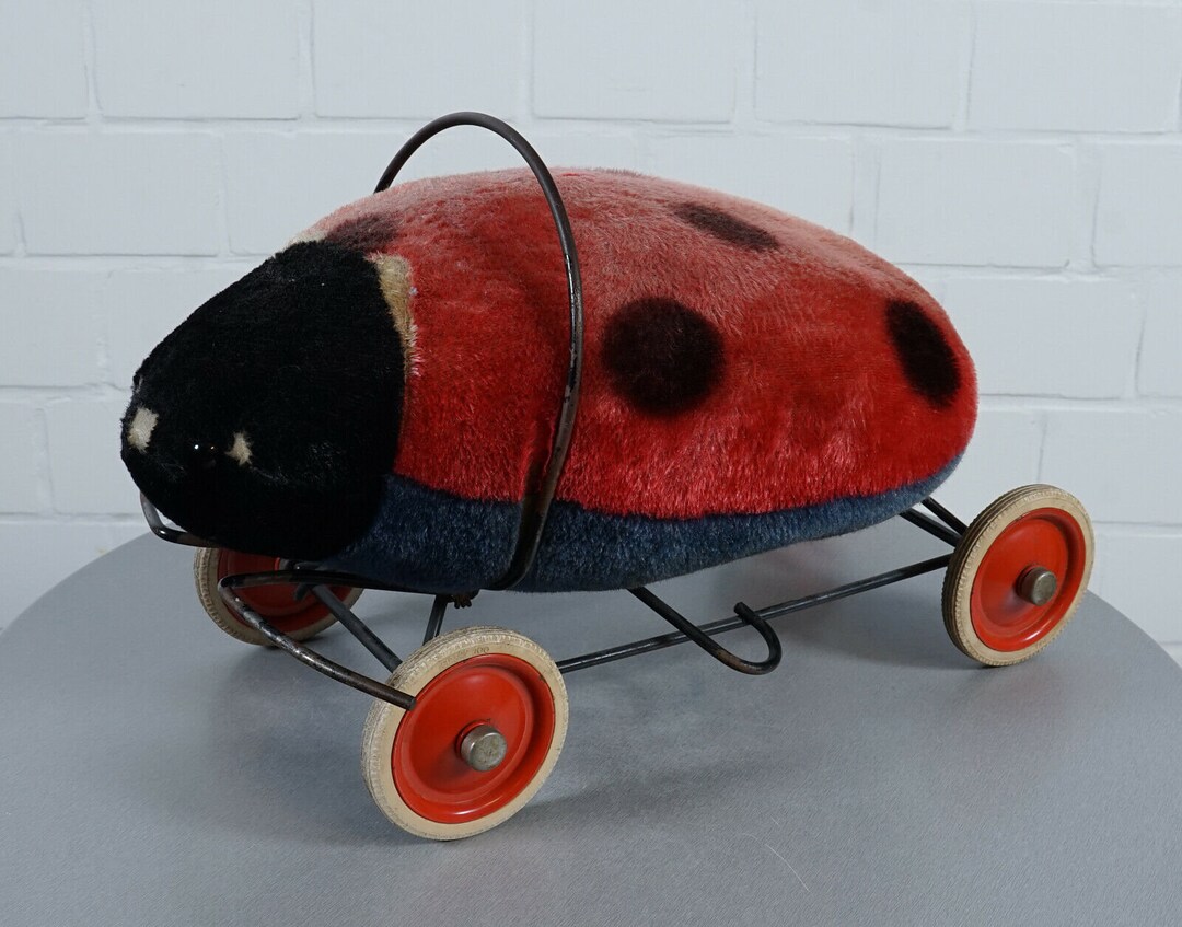 Steiff Ladybug on Wheels Sitting Animal Pull-along Scooter Vintage ...