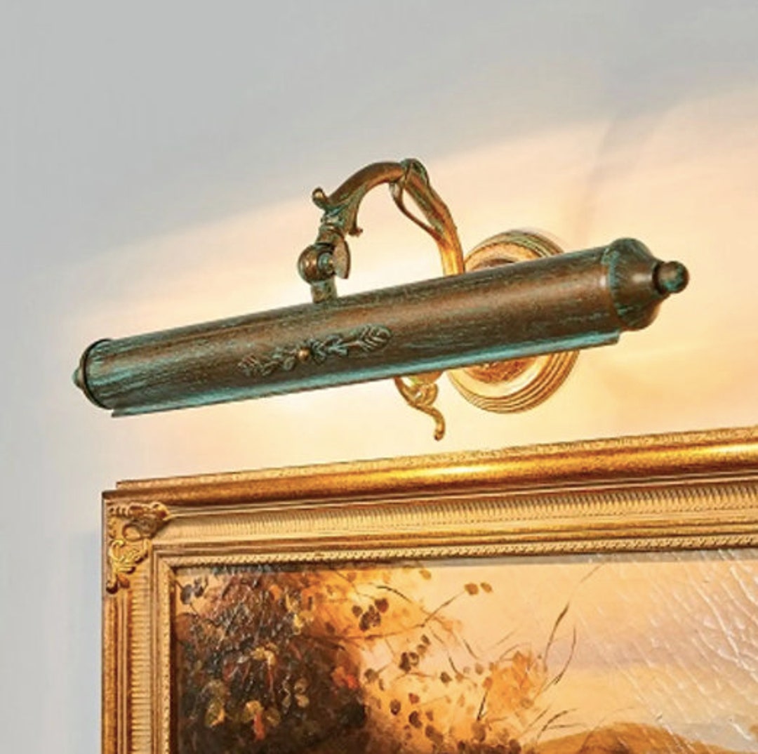 Vintage Green Patina Picture Light: Illuminate Your Art - Etsy