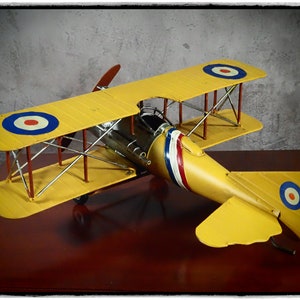 Vintage Yellow Biplane, Metal Model, Old Airplane Vintage Toy ...