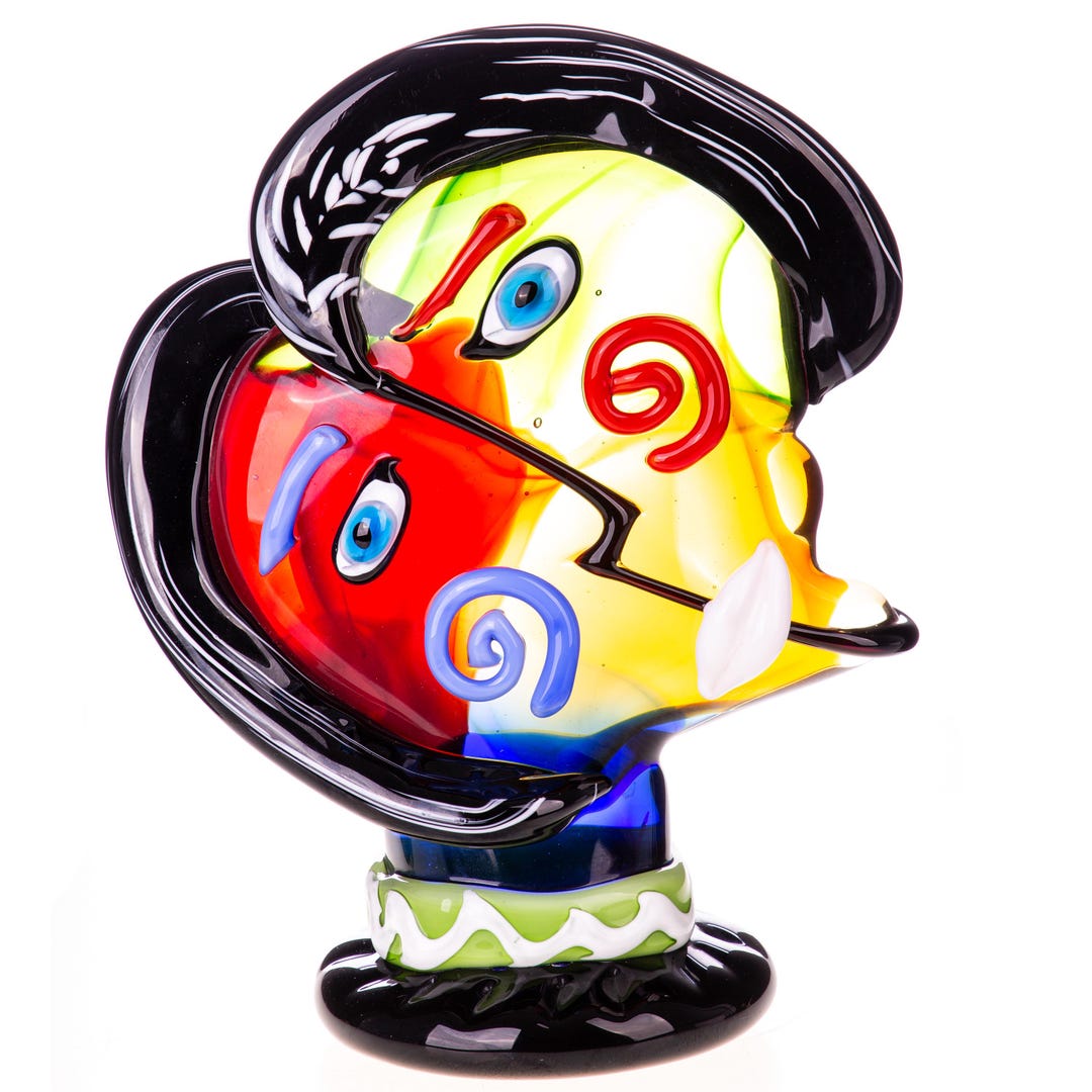 Murano-style Glass Face Sculpture Murano Glass, Art Sculpture, Face ...