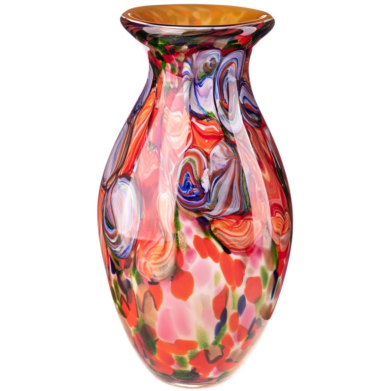 Elegant Murano-style Glass Vase - Etsy