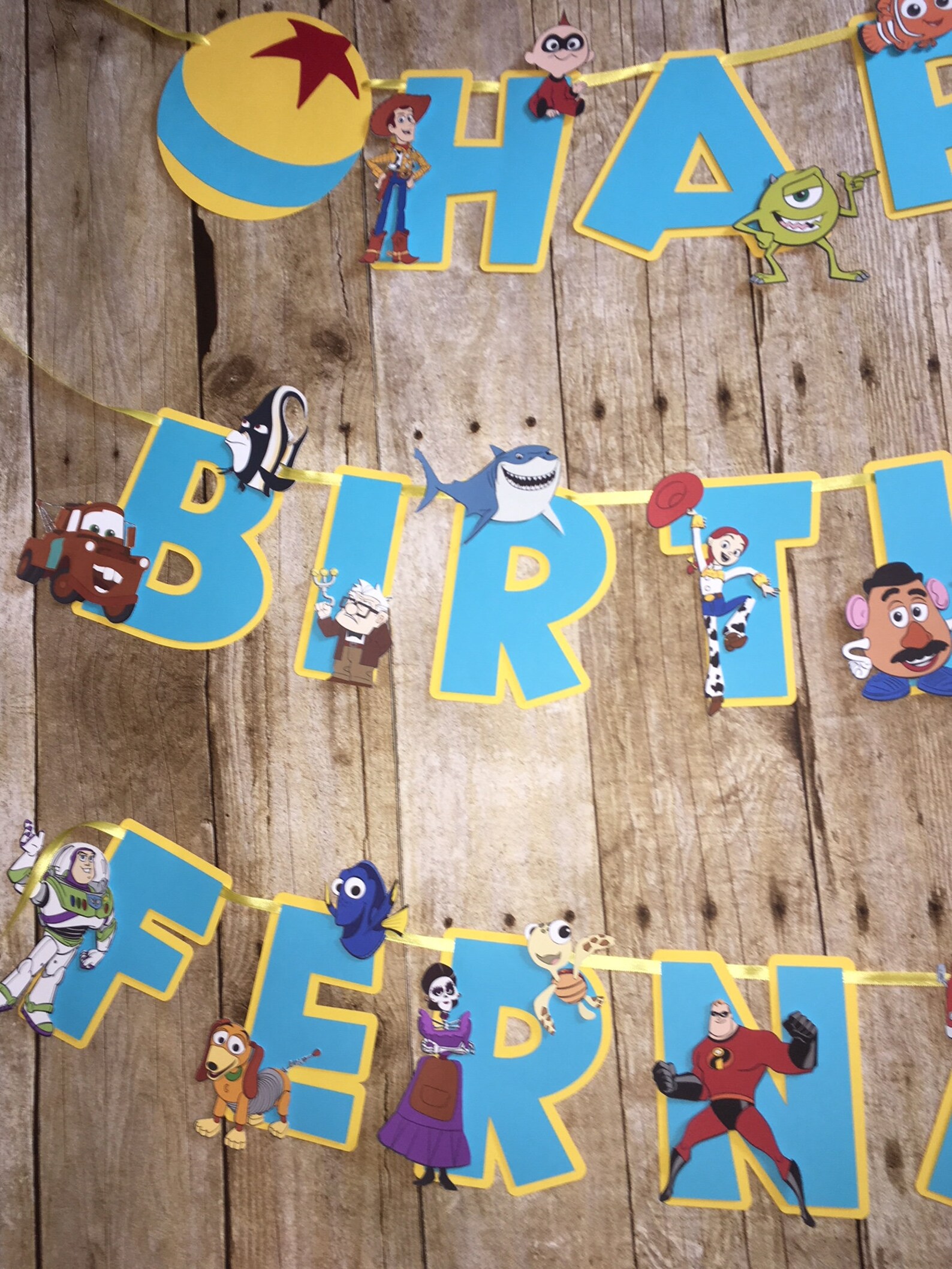 Pixar Birthday Banner/pixar Party/pixar Theme/pixar - Etsy