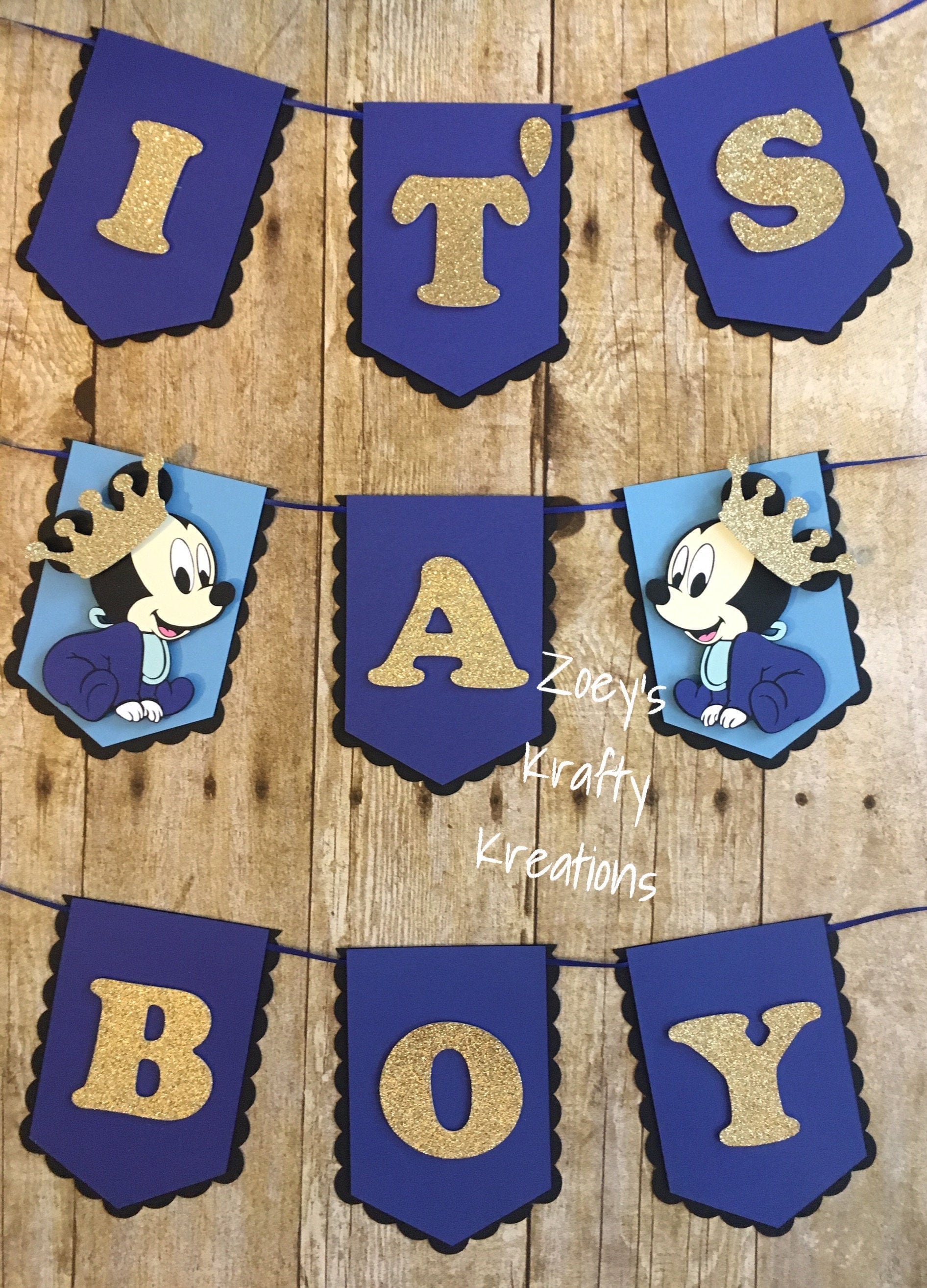 Baby Mickey Babyshower banner/it's a boy/Baby Mickey | Etsy