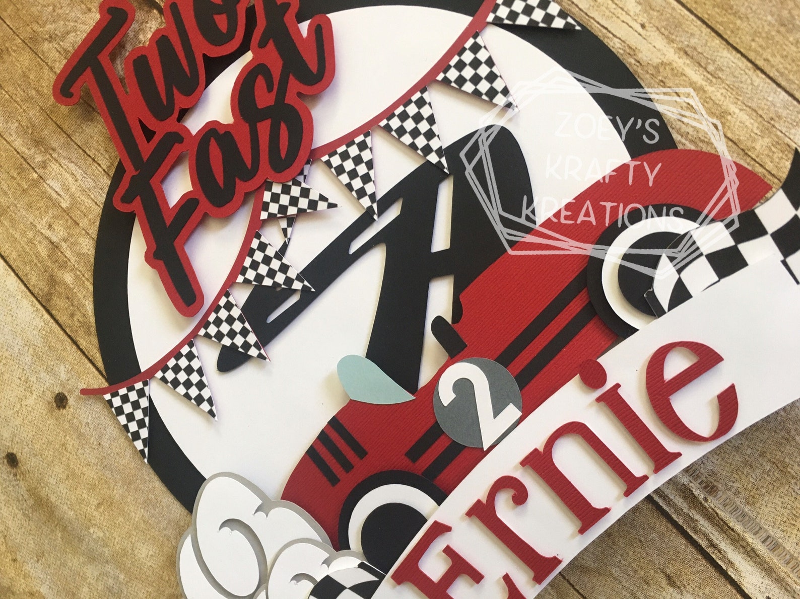 Two Fast Retro Racer Cake Topper - Etsy