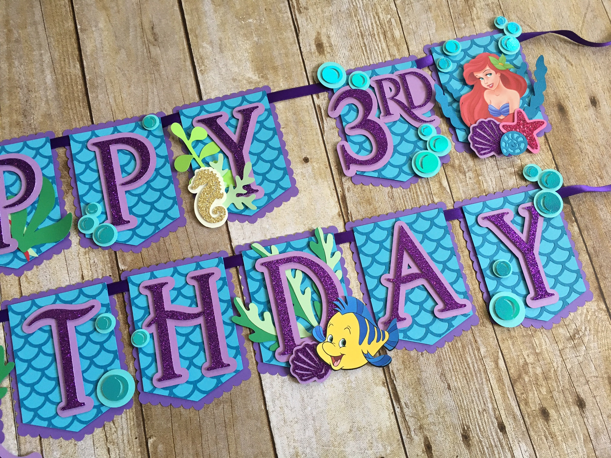The Little Mermaid Birthday Banner/ Ariel Banner - Etsy