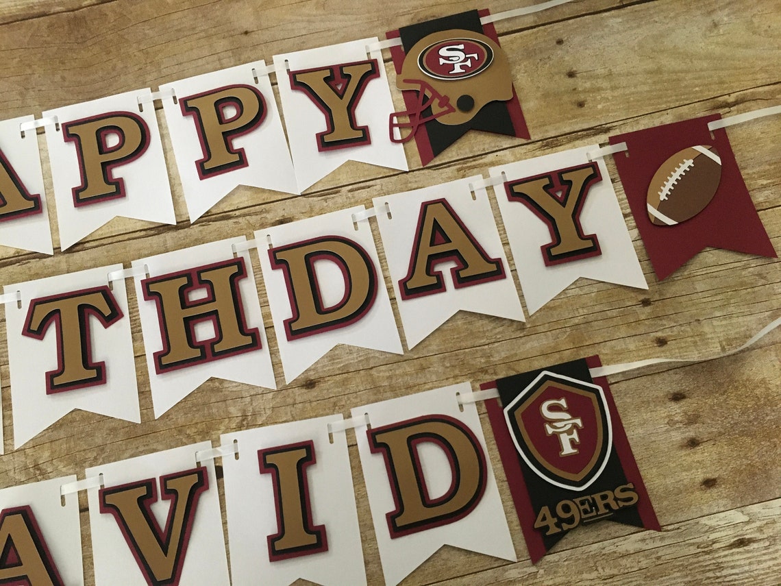 49ers Birthday Banner: 3D Football Party Decor - Etsy