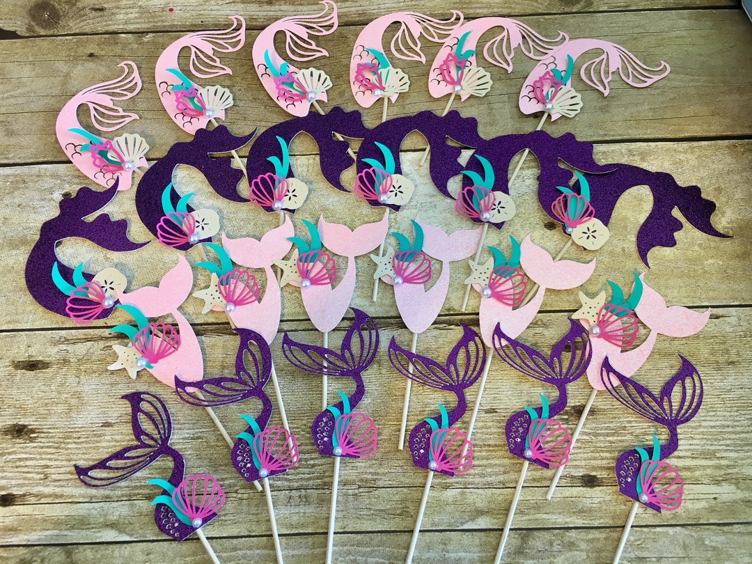 Mermaid Cupcake Toppers/mermaid Party/mermaid Theme/mermaid Decorations ...