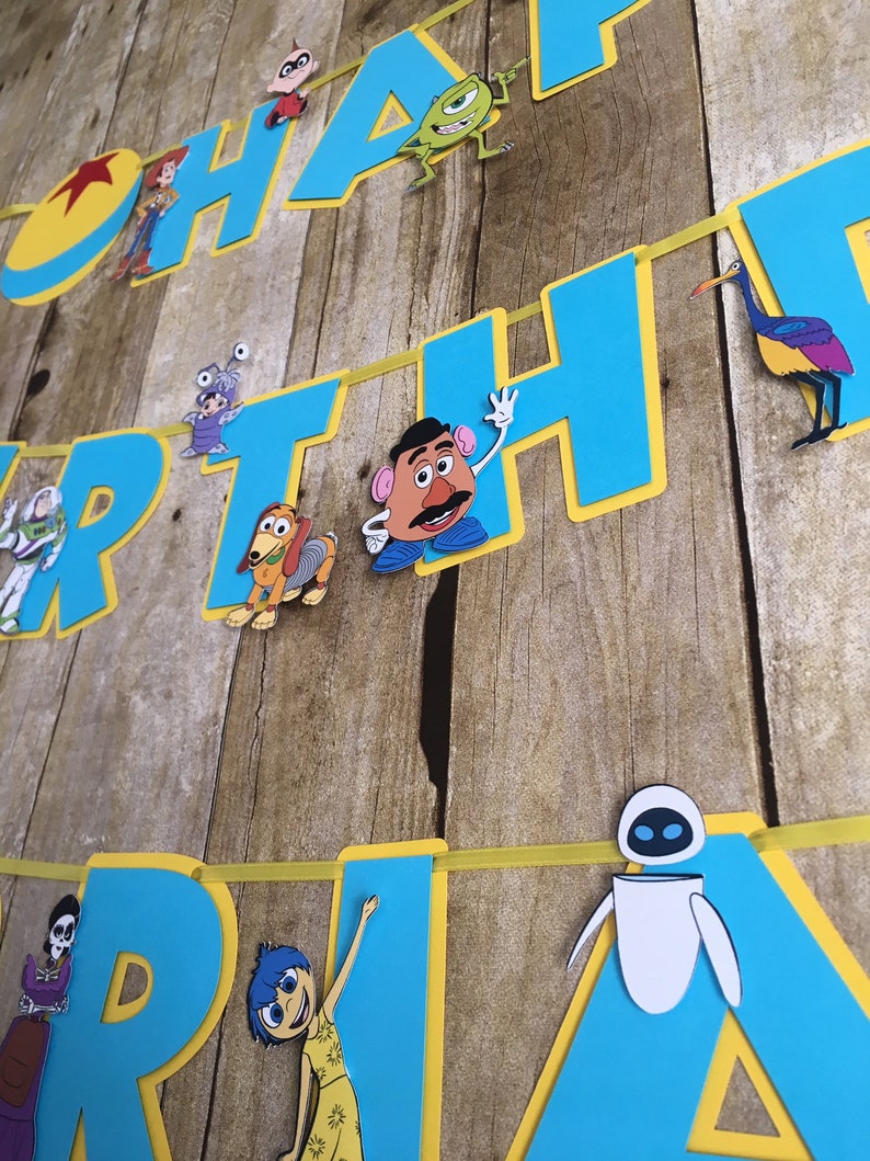 Pixar Birthday Banner/pixar Party/pixar Theme/pixar - Etsy
