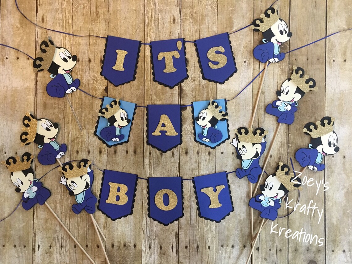 Baby Mickey Babyshower Banner/it's a Boy/baby Mickey - Etsy